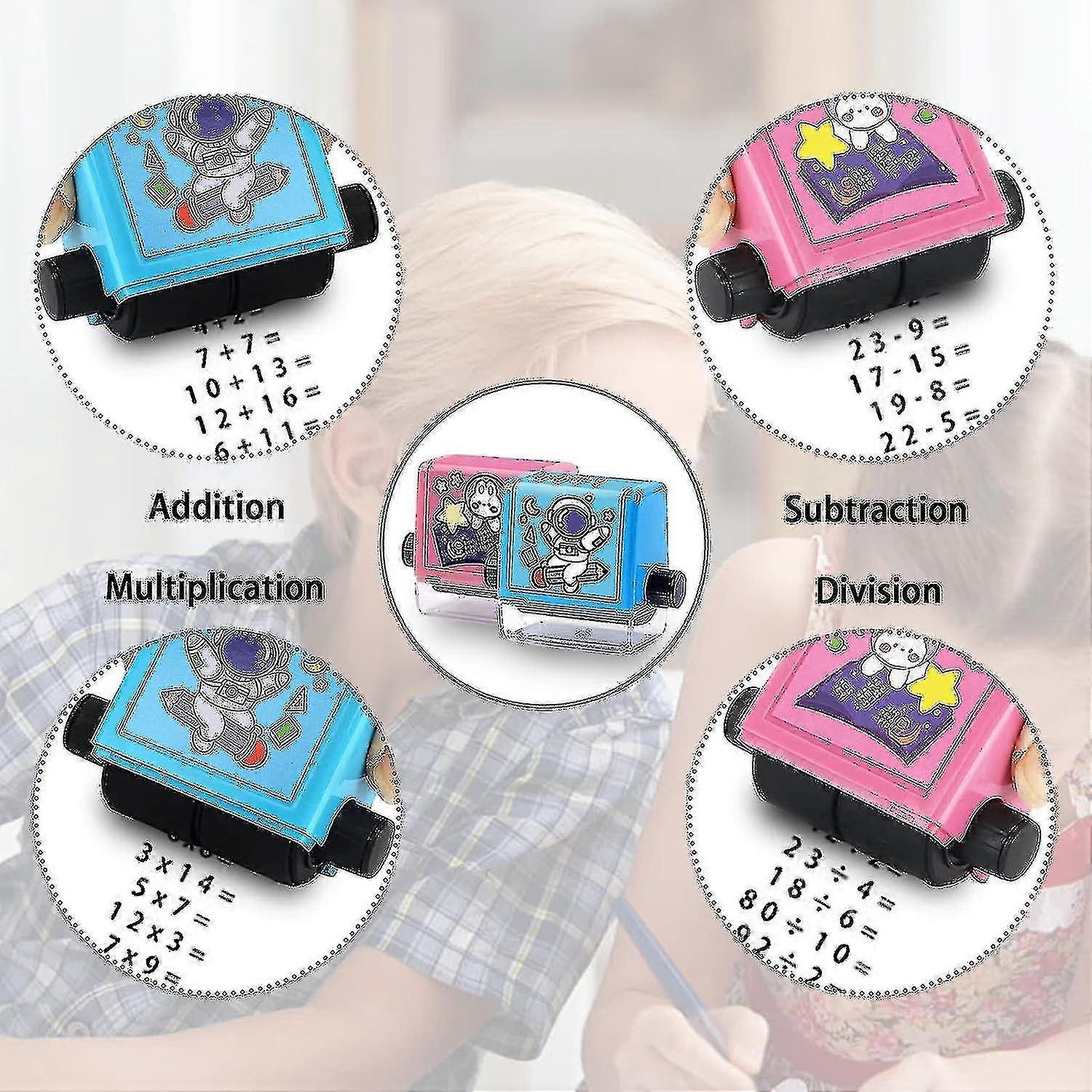 4 Pcs Math Roller Stamps,addition Subtraction Multiplication Division ...