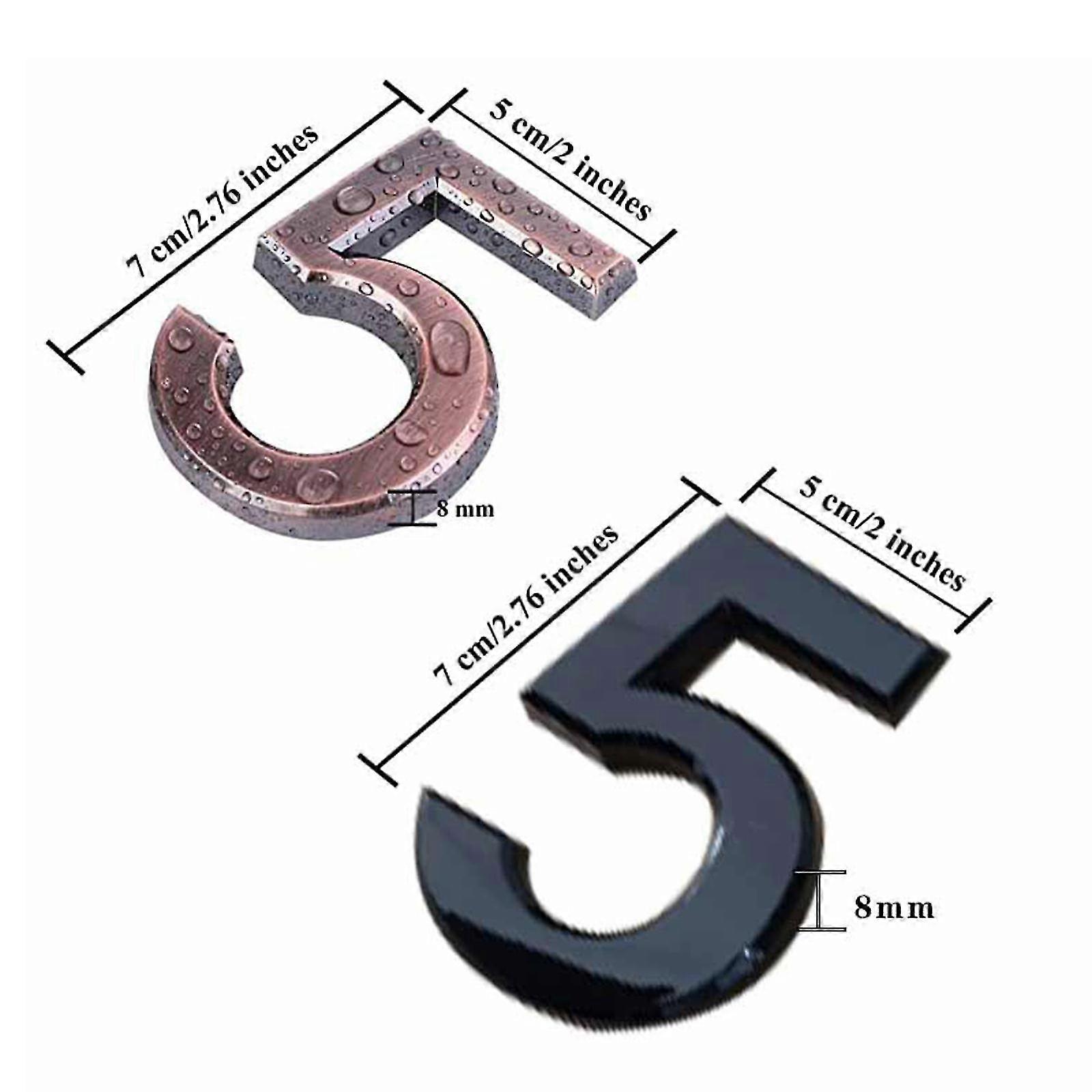 Reflective Number Sticker Door Numbers Home Decor Durable Bronze 3d For ...