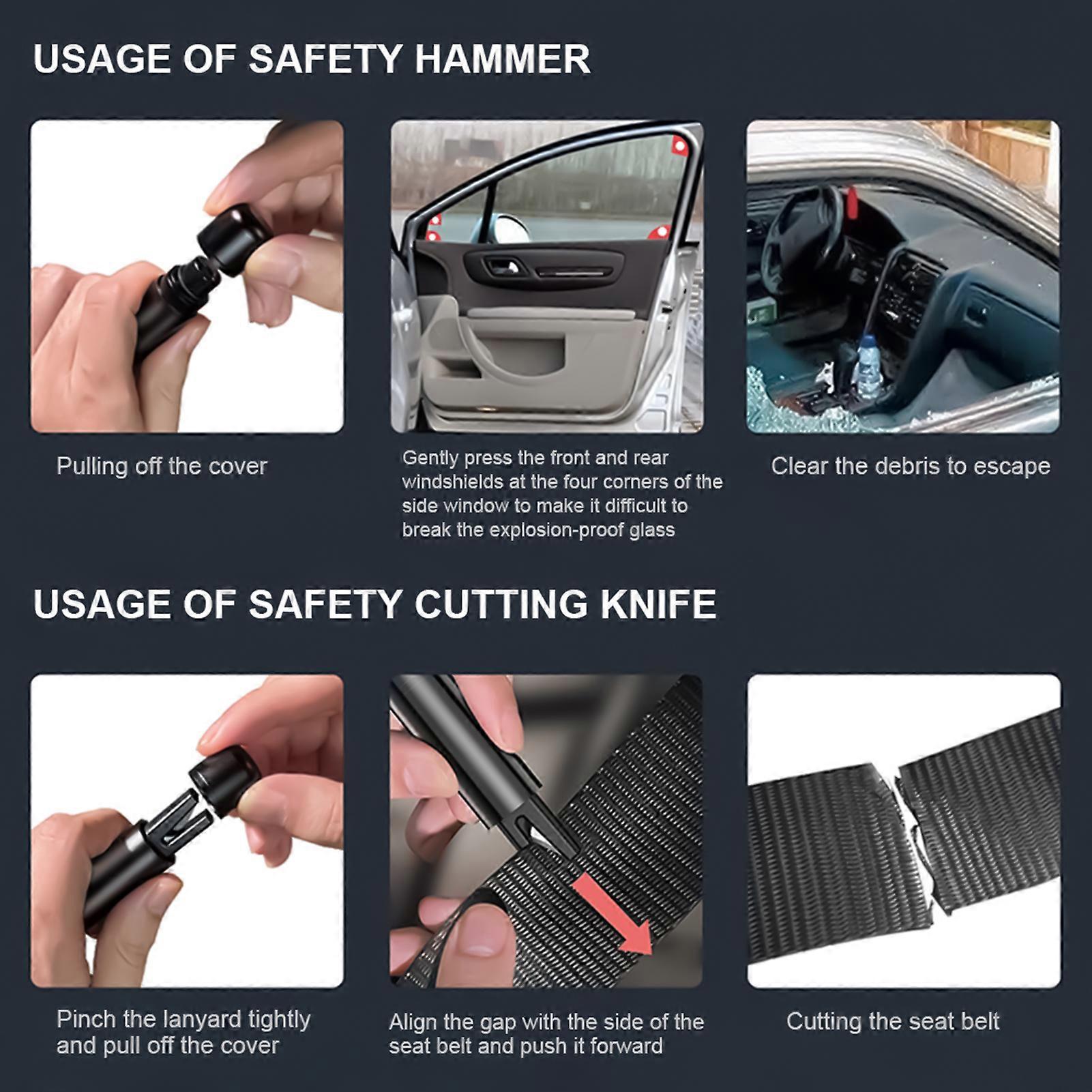 2024 New Safe Hammer Glass Breaker, Car Window Breaker Emergency Hammer ...
