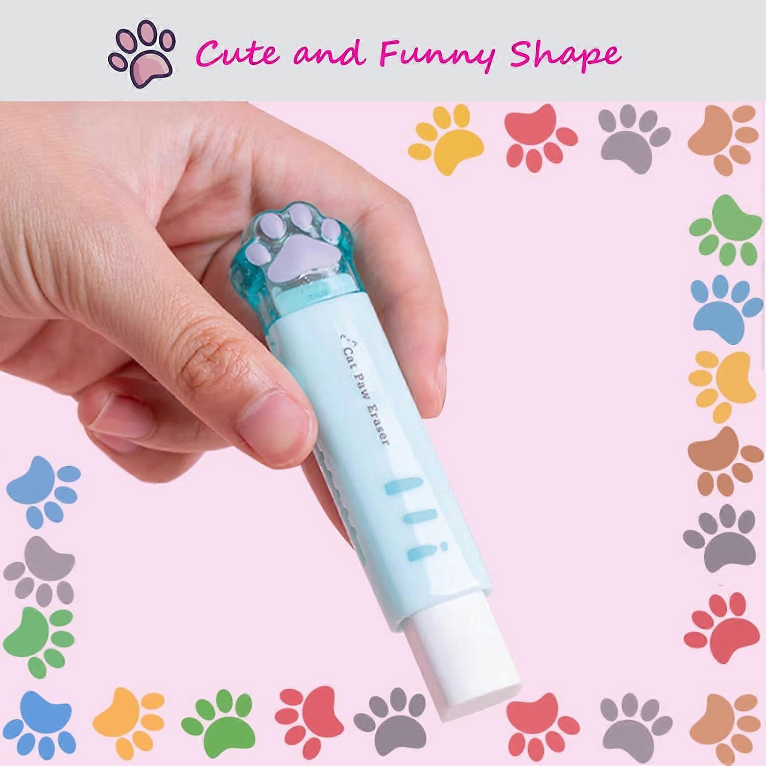 4 Pcs Cute Erasers, Retractable Eraser Kawaii Cat Paw Erasers for Kids ...