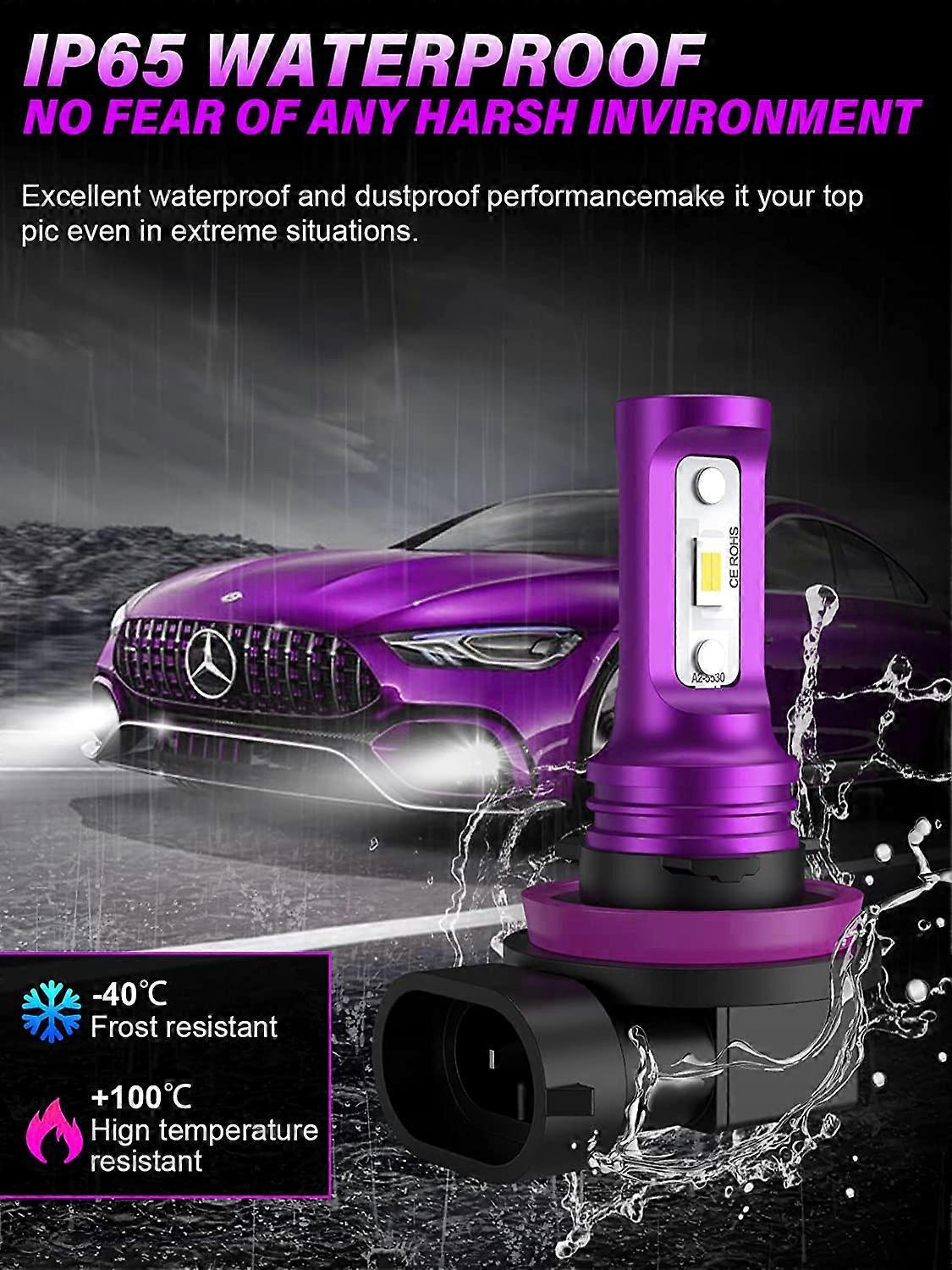 2pcs Mini Car Fog light Bulbs H8 H9 H11 H16JP LED Headlight Fog Lamp CSP White Blue Yellow Red ...