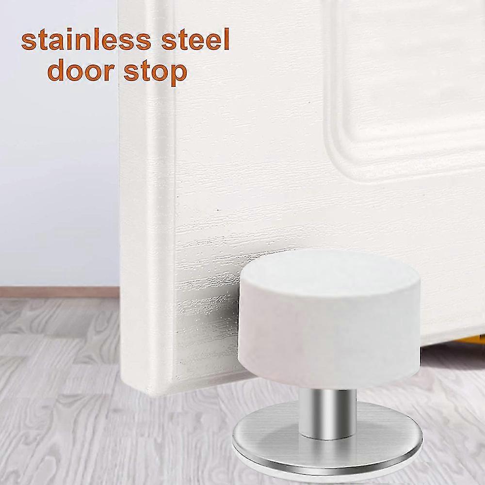 2 Pieces - Door Stoppers Rob Less Steel Rubber Stoppers For Doors With ...