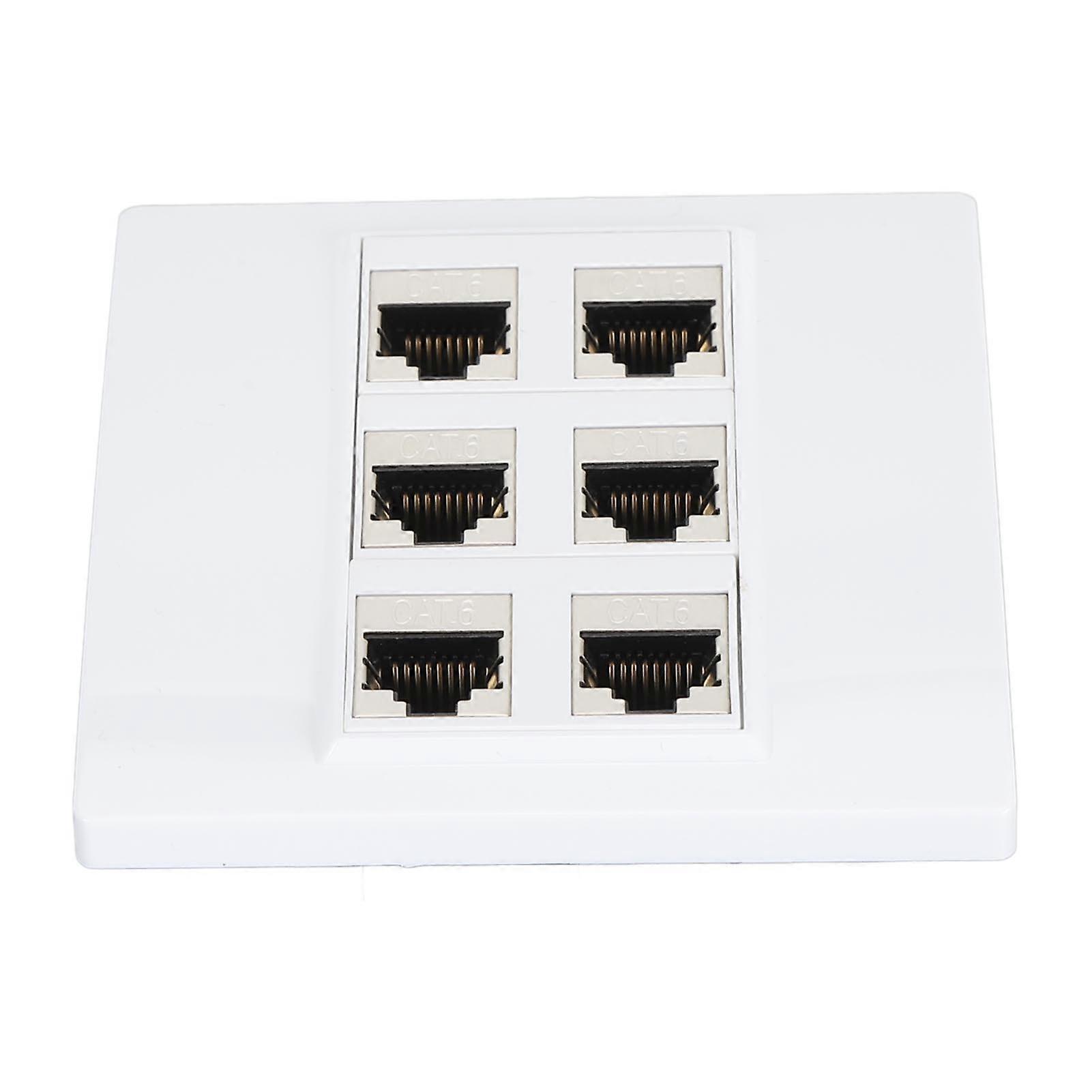 Cat 6 Ethernet Wall Plate 6 Port Female to Female Detachable Cat6 ...