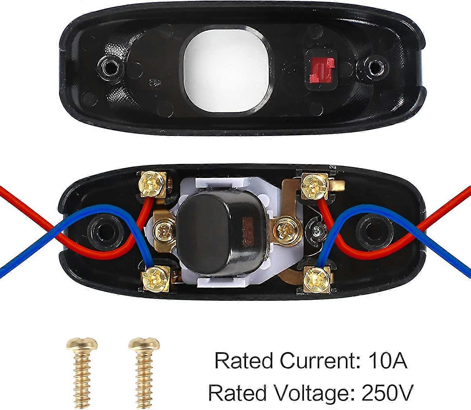 Inline Light Switch, 250v 10a Inline Cord Switch Rocker Feed Through ...