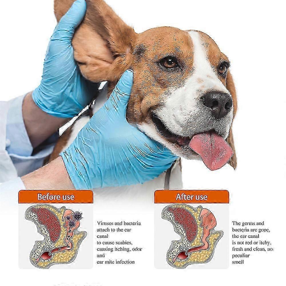 Ear Drops For Pets Dogs Cats Ear Wax Kills Mites Mite Clear | Fruugo UK