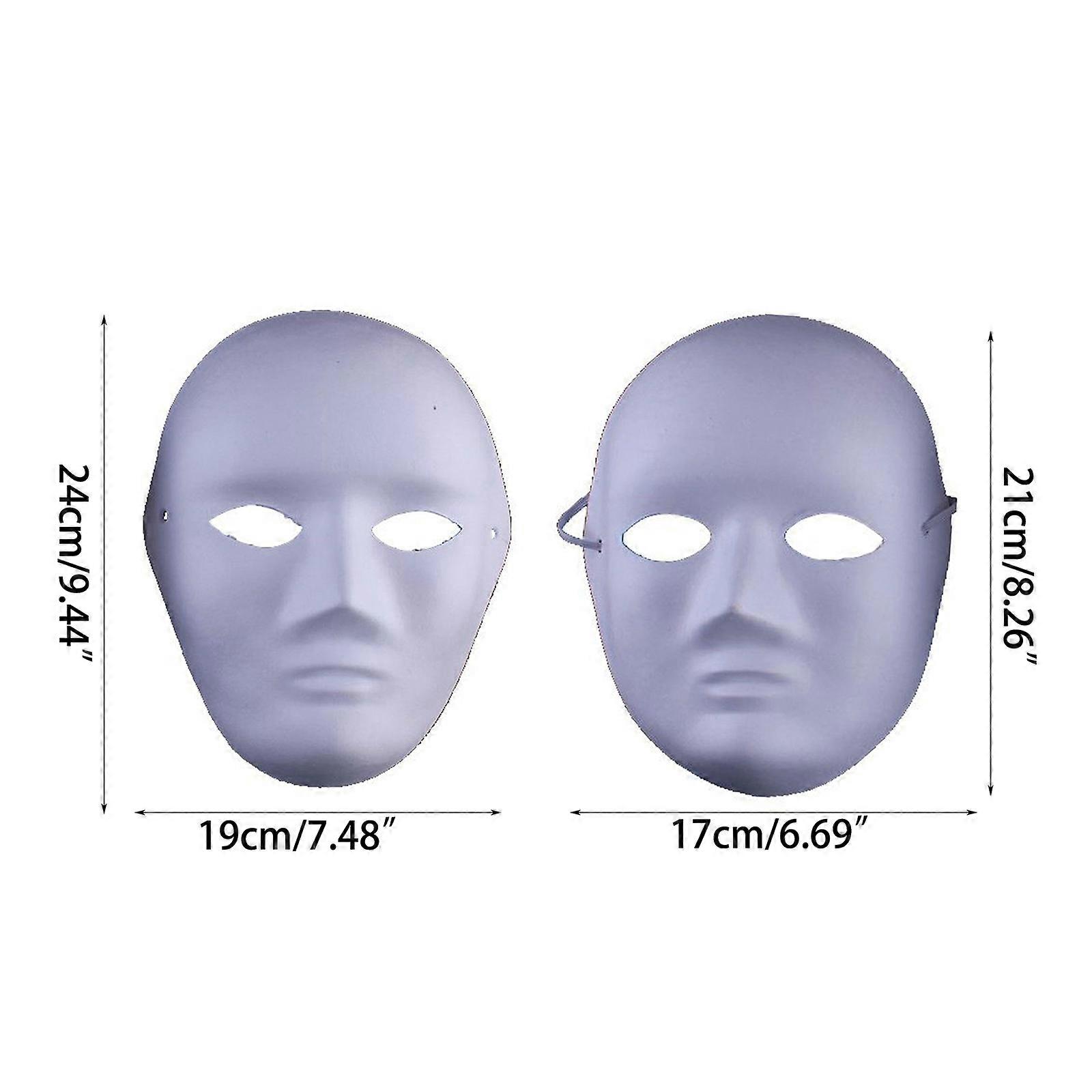 DIY Full Face Masks Paper Blank White Halloween Cosplay Paintable for ...