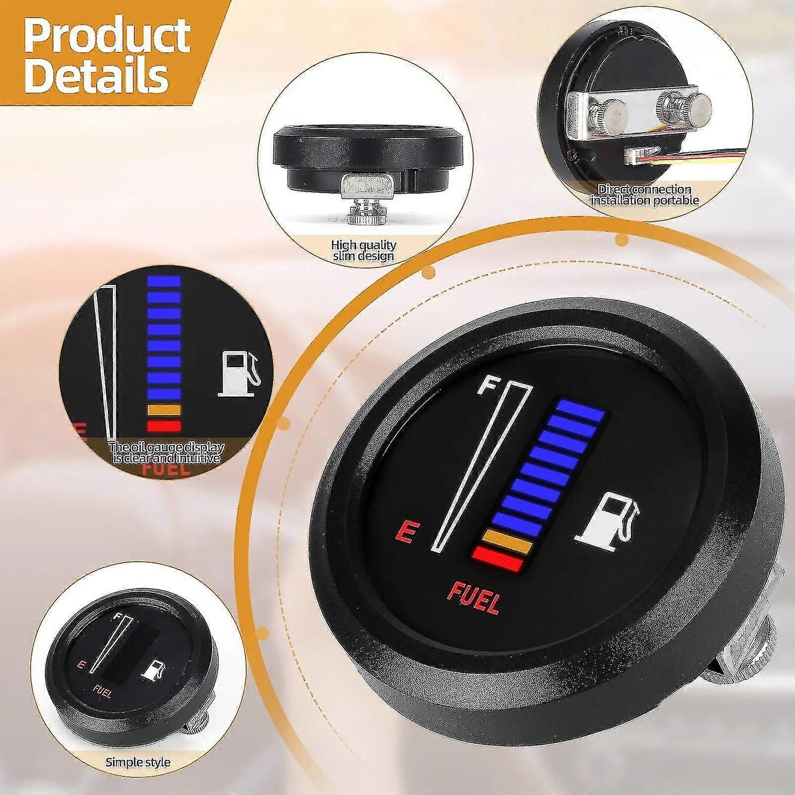 Universal 12v Fuel Level Gauge 2 52mm Car Motorcycle Fuel Level Meter ...