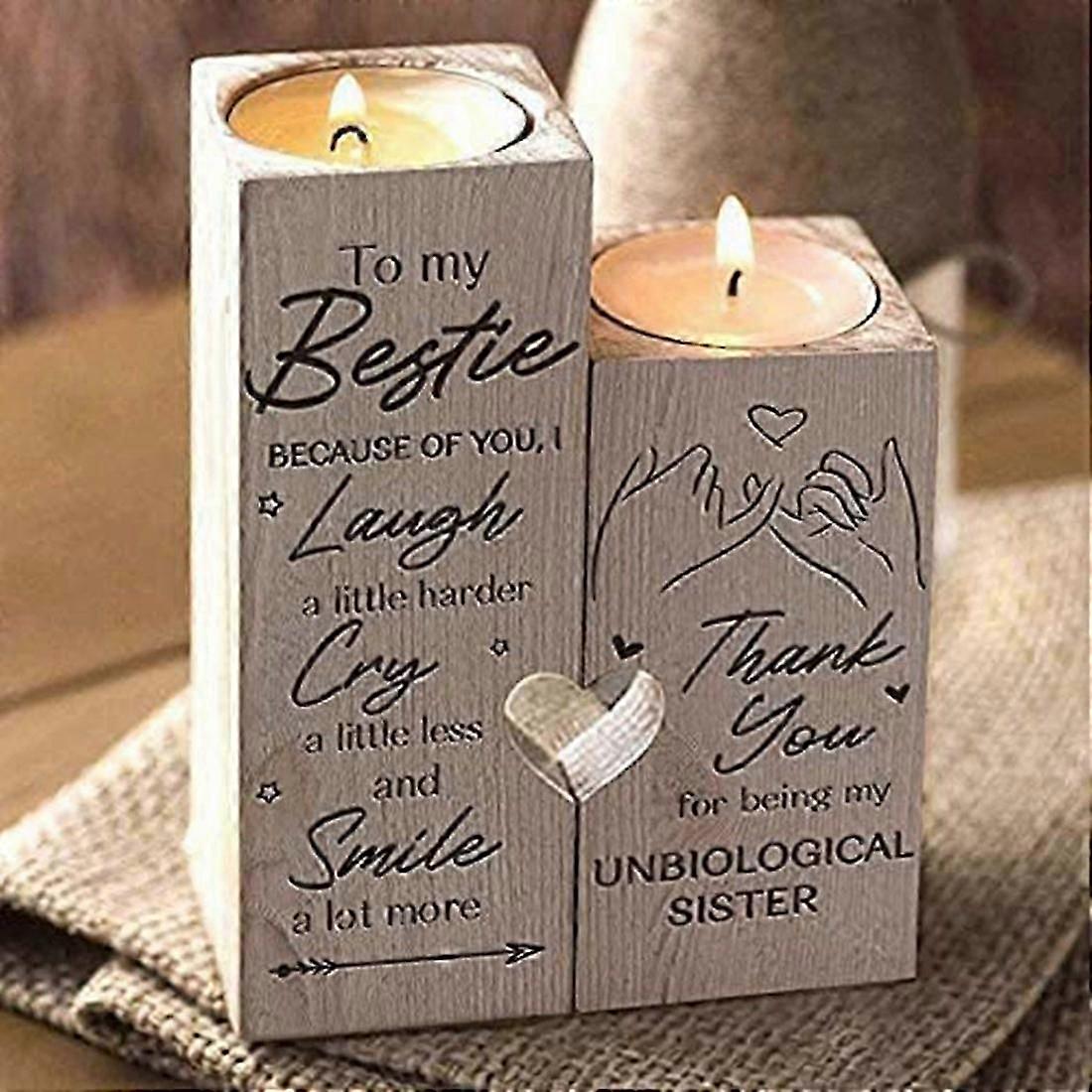 Double-sided Printed Candle Holder-best Friend Candle Best Friend ...