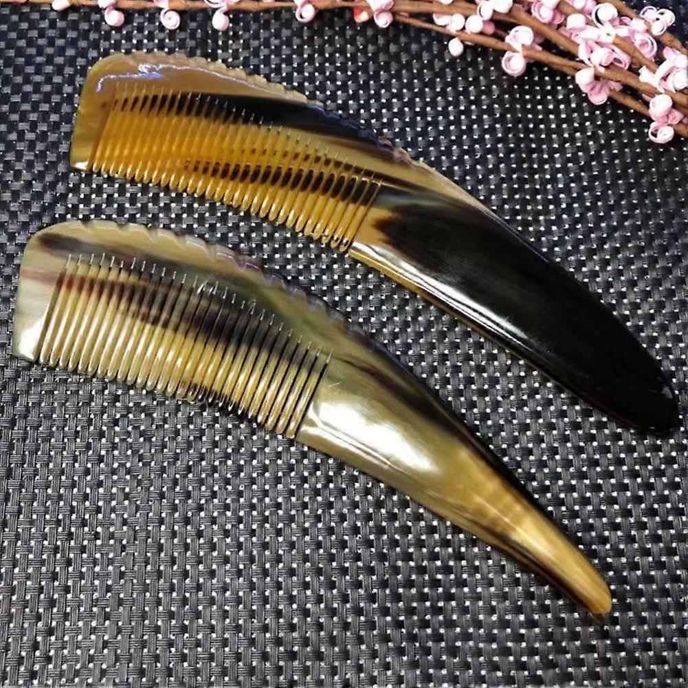 Natural black buffalo horn comb hair comb ox horn fine / wide tooth ...