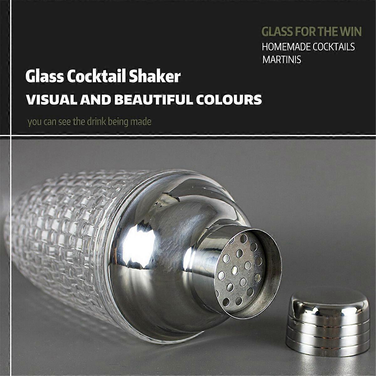13Oz Glass Cocktail Shaker Set - Glass Shaker for Cocktails, Drink ...