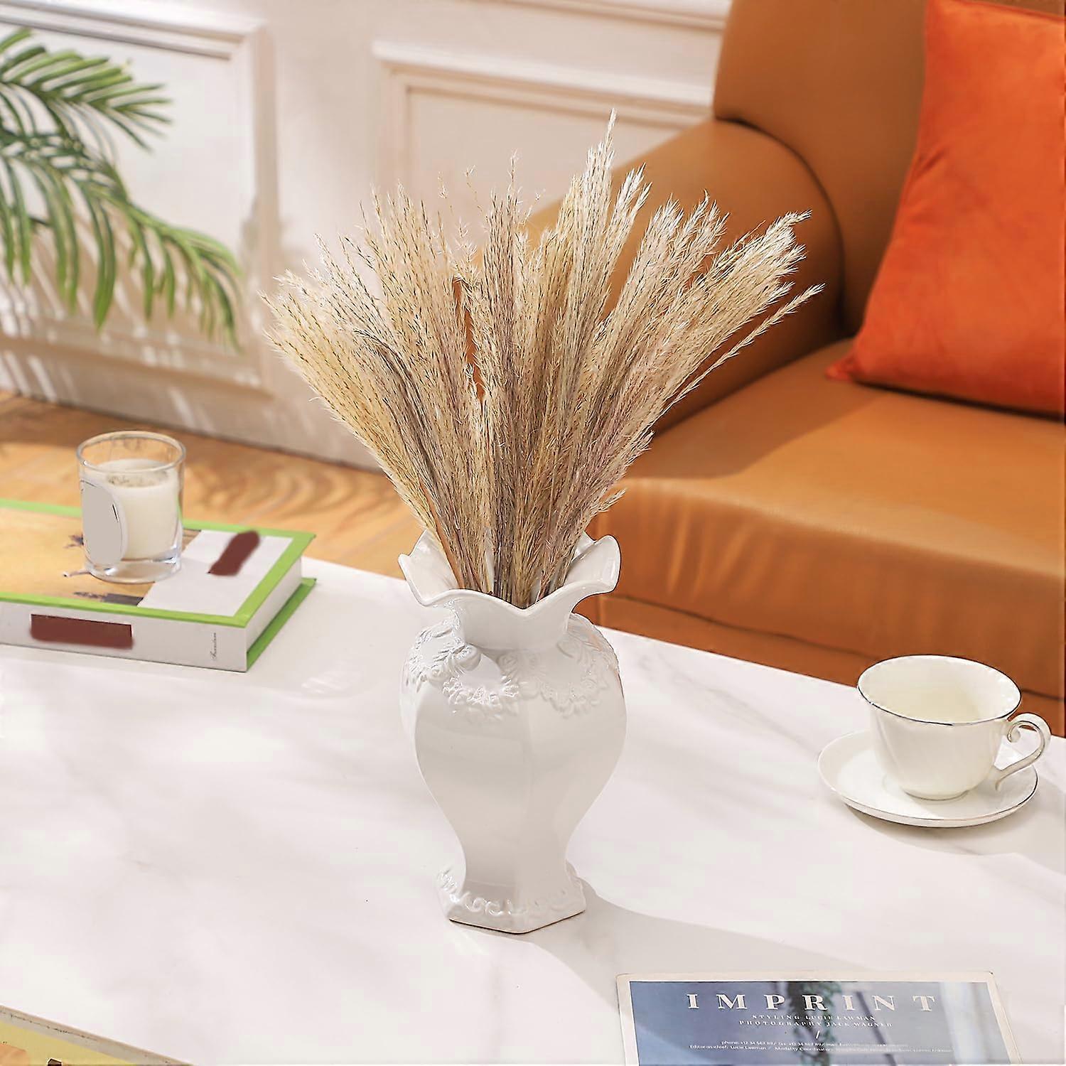 White ceramic vase, farm house vase, decorative vase for modern home ...