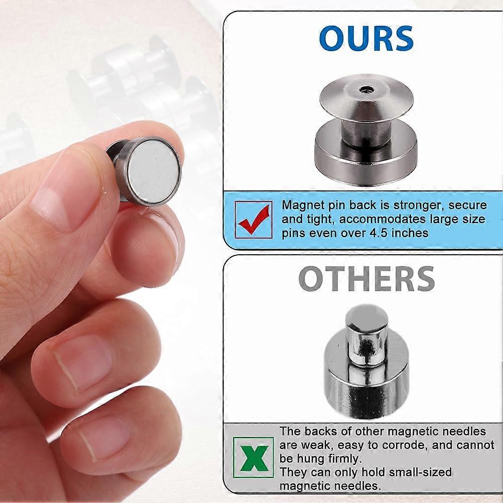 20Pcs Magnetic Pin Backs for Enamel Pin, 10mm Pin Back Magnets Metal ...