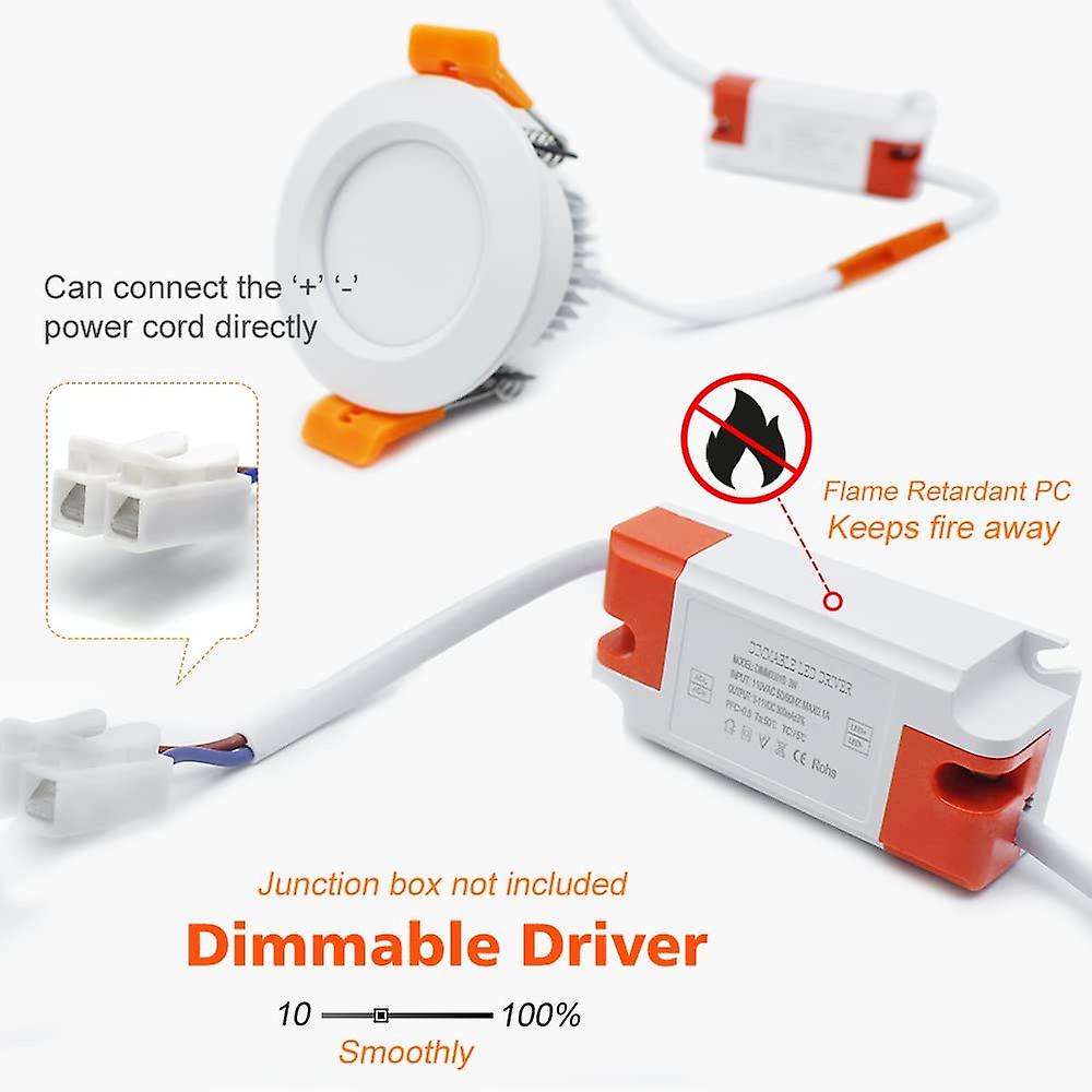 2 Inch Led Downlight, Recessed Lighting Dimmable Ceiling Light, 3w ...