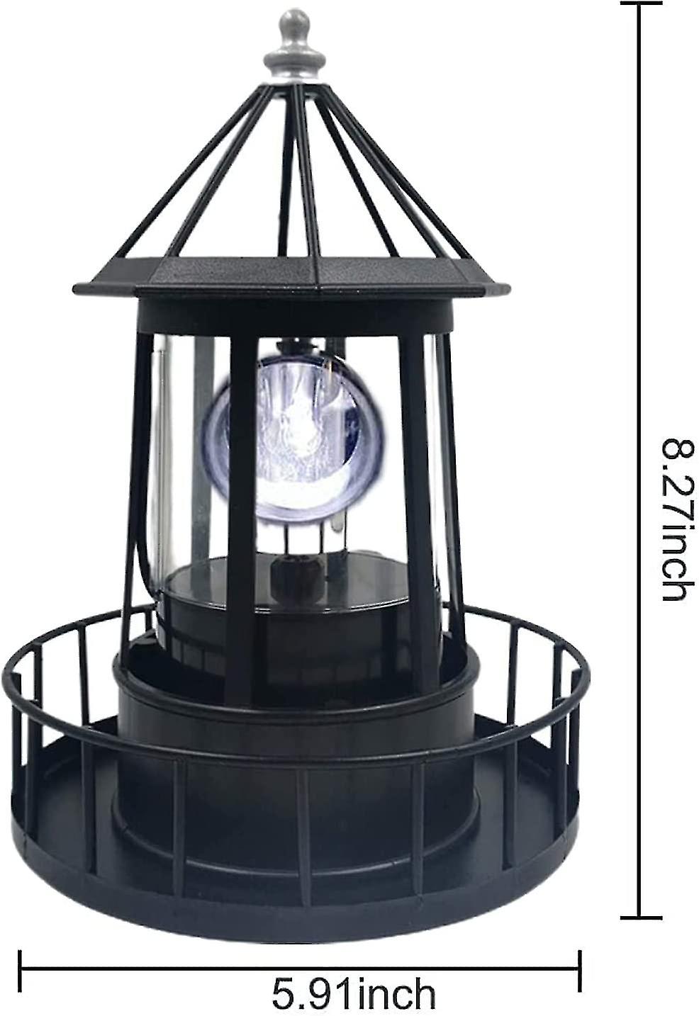 Led Solar Powered Lighthouse, 360 Degree Rotating Lamp Courtyard ...