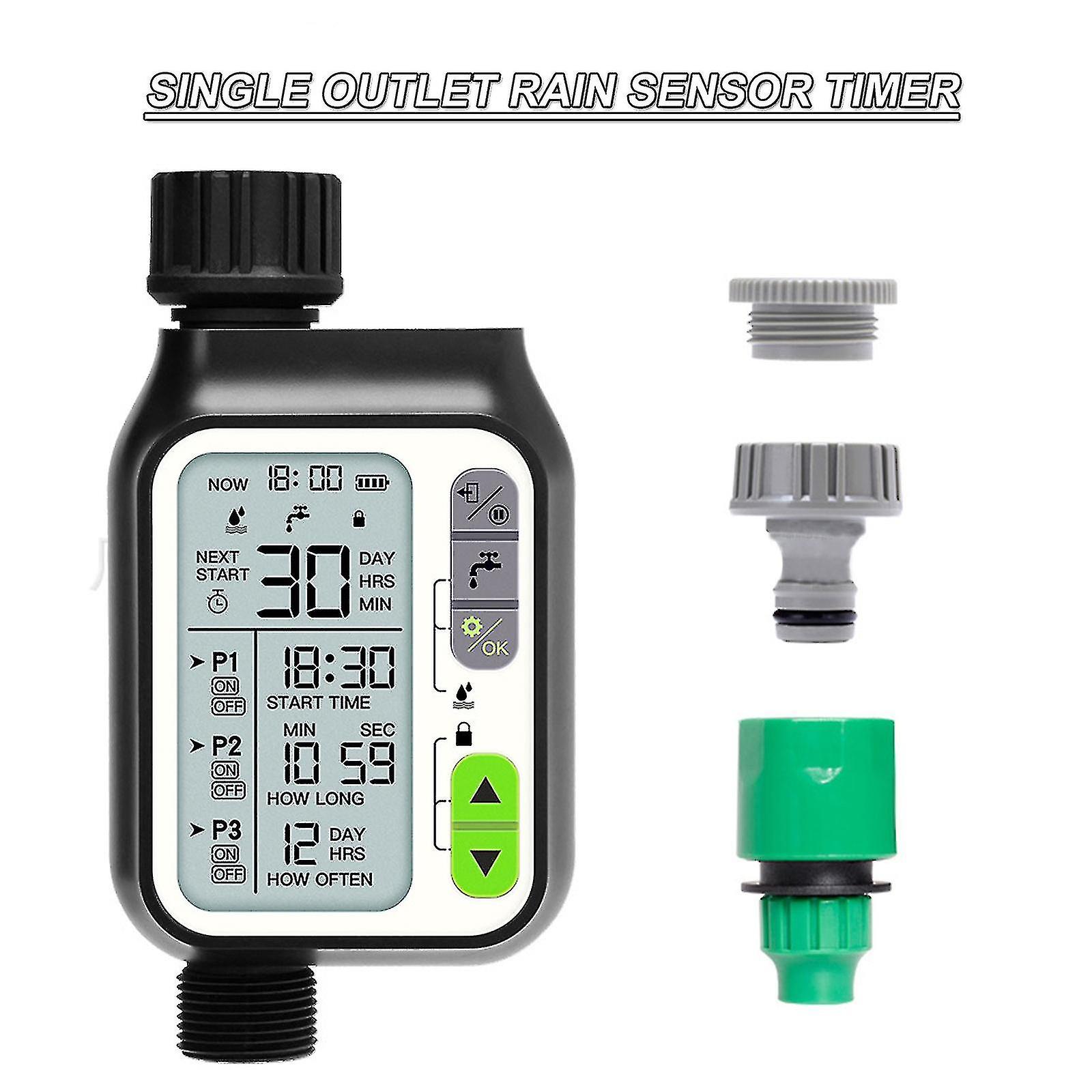 Slange automatisk regnsensor vanding timer vanding timer med tidsindlagt vanding | Fruugo DK
