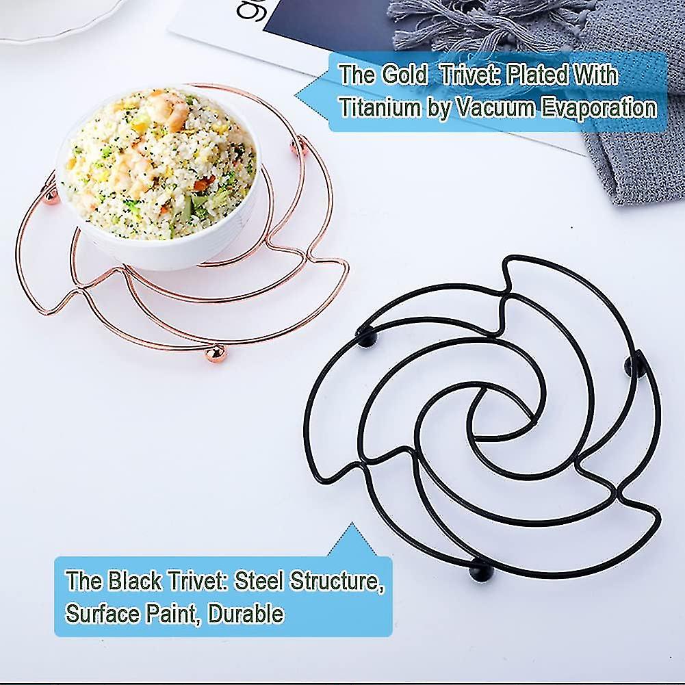 Iron Black Rose Stand Kitchen Countertop Pot Holder Dining Table ...