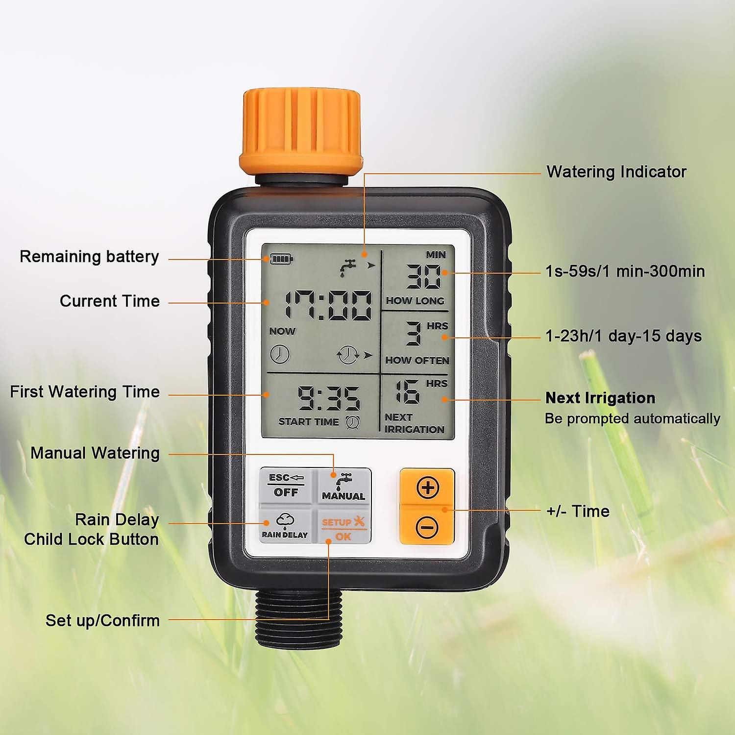 Johgee Automatic Watering Timer Drip Watering Timer, Waterproof and ...