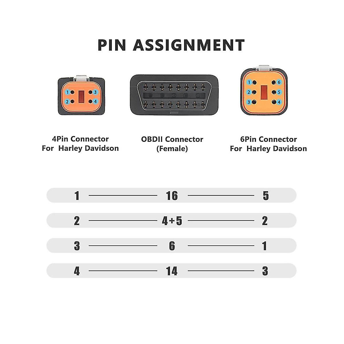 Obd2 Cable For 4pin+6pin 2 In 1 Motorcycle Obd Scanner Adapter ...