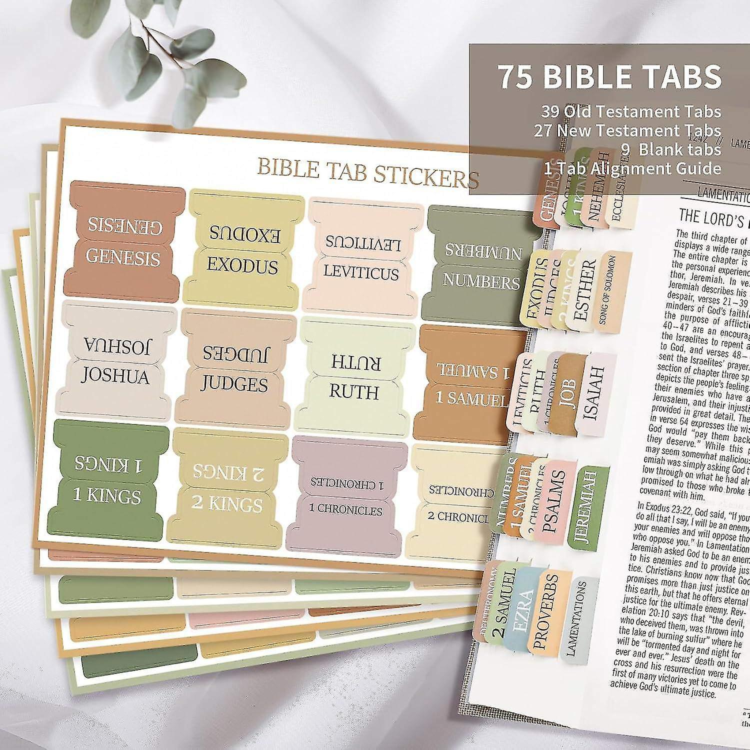Bible Tabs, 75 Tabs, Bible Tabs for Study Bible, Bible Index Tabs ...