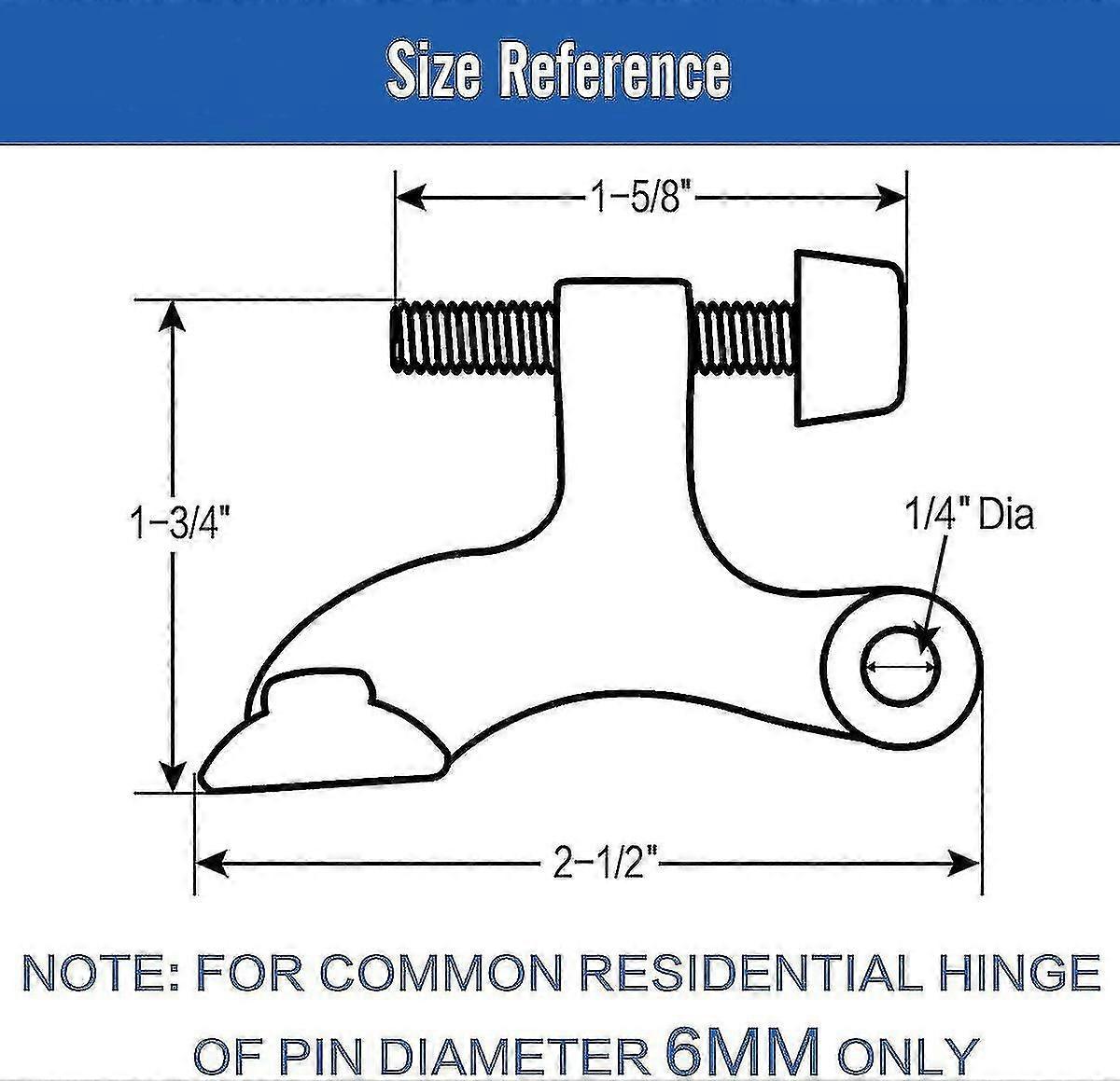 4x Black Hinge Pin Door Stops - With Bumper Guard Caps - Easy To ...