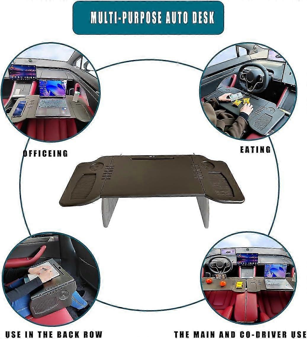 2 in 1 Big Space Desk for Tesla Model Y Model 3 Tray for Eating Laptop ...