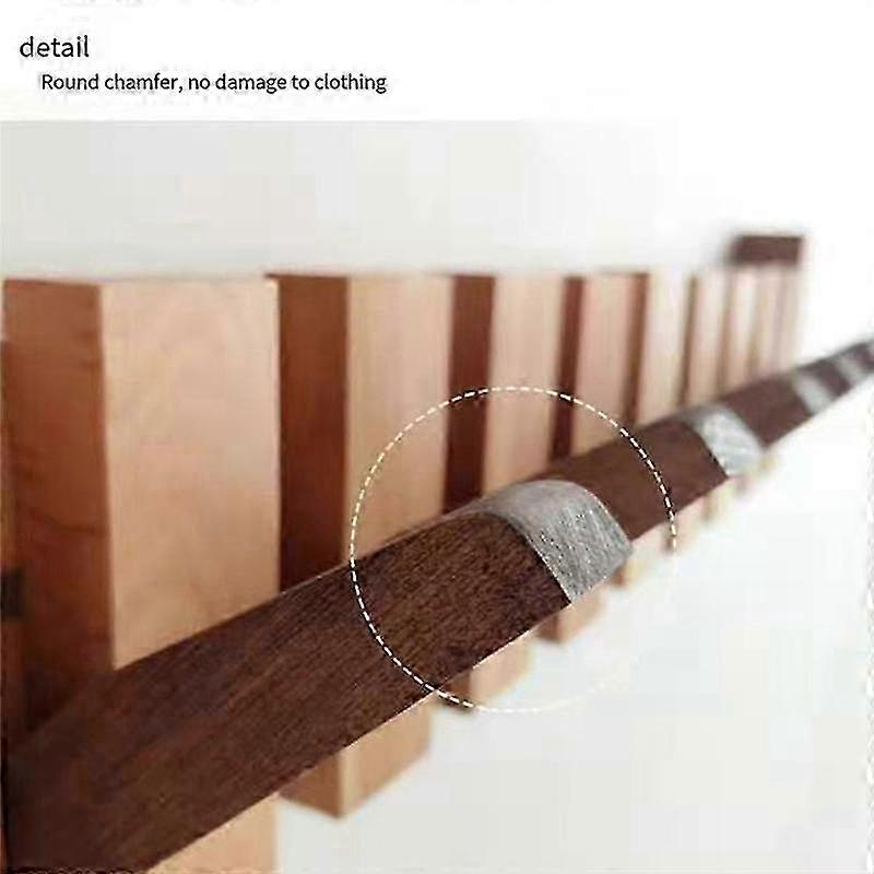 Walnut Coat Rack Wall-Mounted Hook Hidden Decoration Hook Hanger ...