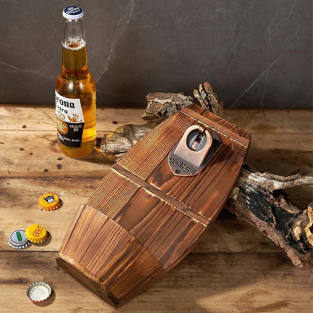 Wooden Wall Mounted Beer Barrel keg Bottle Opener Vintage Bottle Opener ...