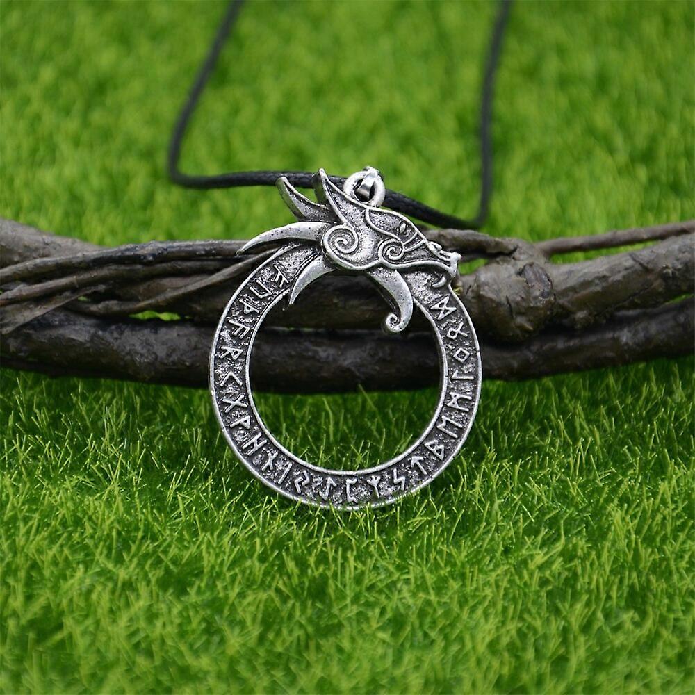 Runic Runes Amulet Gothic Accessories Ouroboros Norse Dragon Goth ...