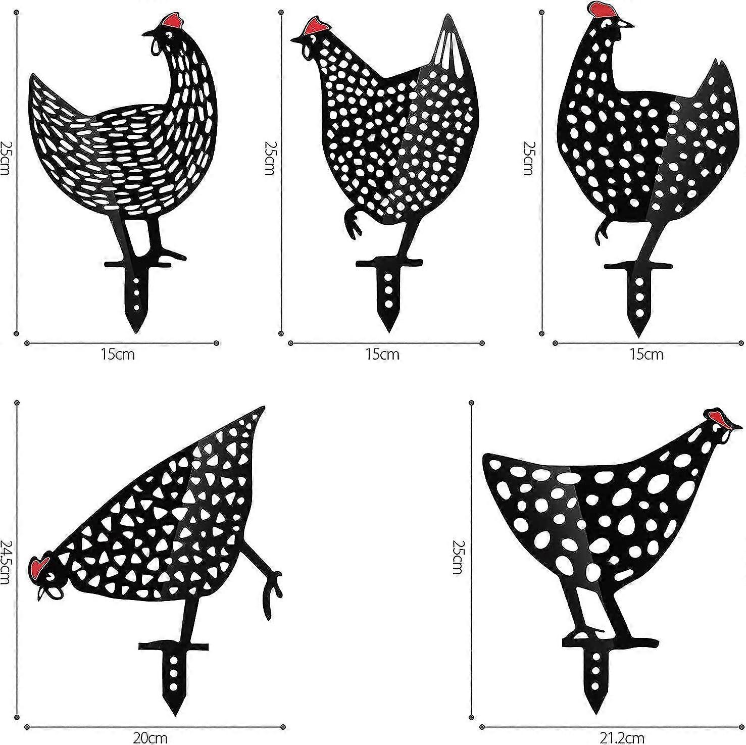5 Pieces Garden Decorative Hen, Outdoor Decorative Hens, Garden Chicken ...