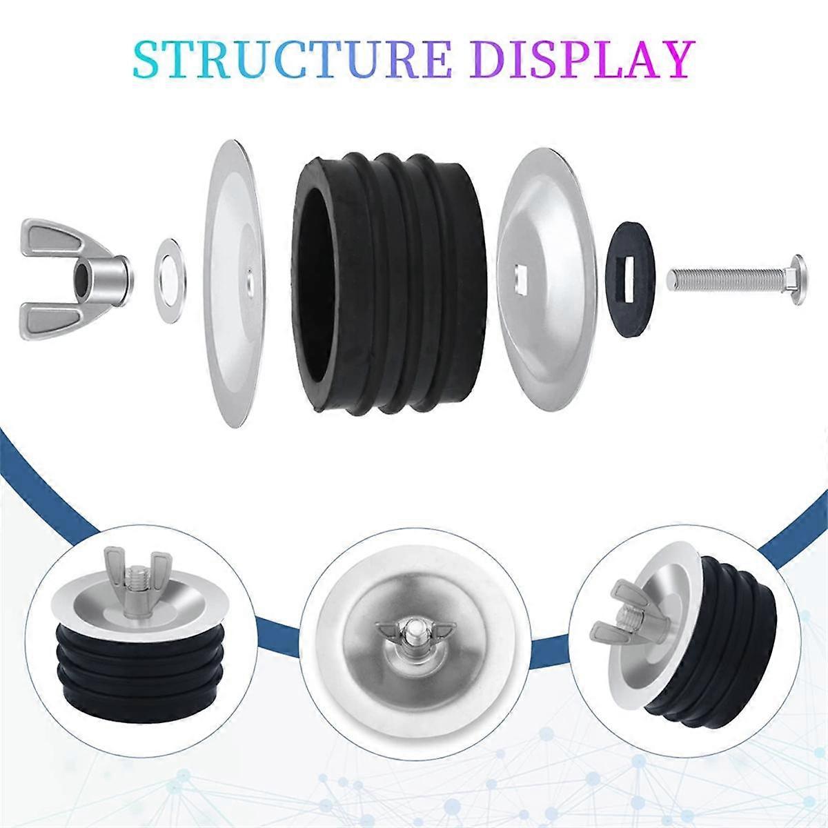 3 Inch Sewer Cleanout Cap, Practical Expansion Pipe Plug Sewer Pipe ...