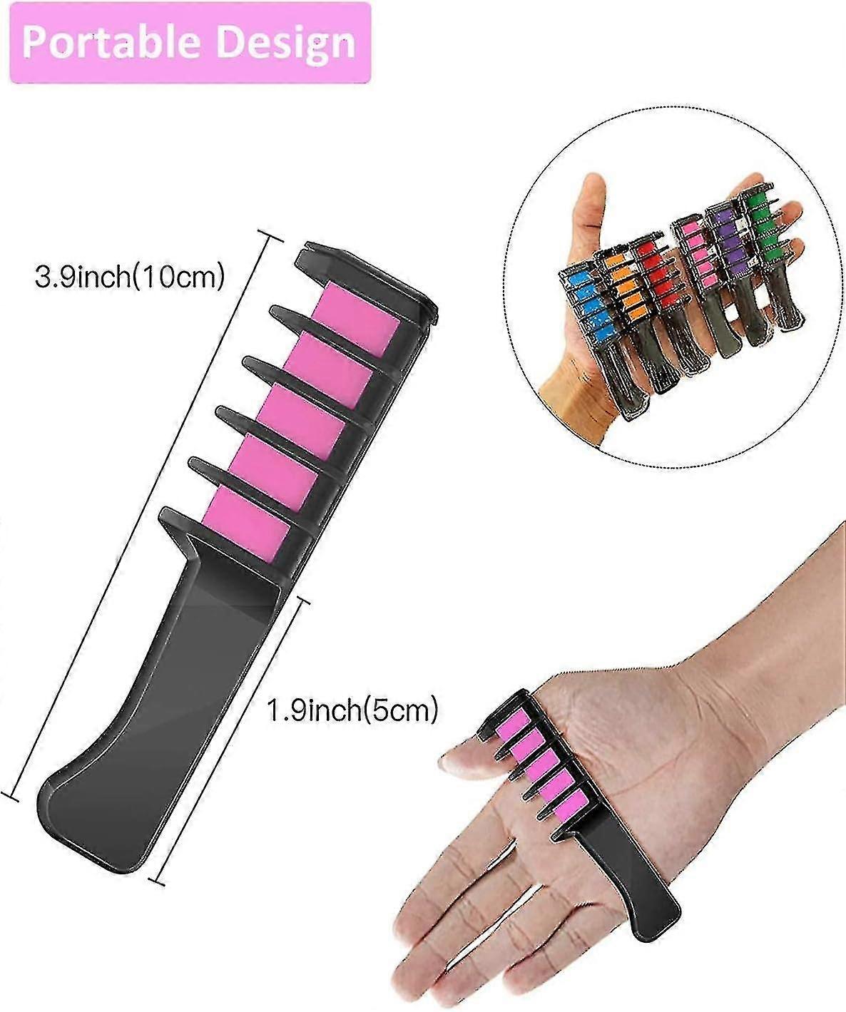 6 Pieces Mini Hair Dye Combs (6 Colours), Temporary Bright Hair Colour ...