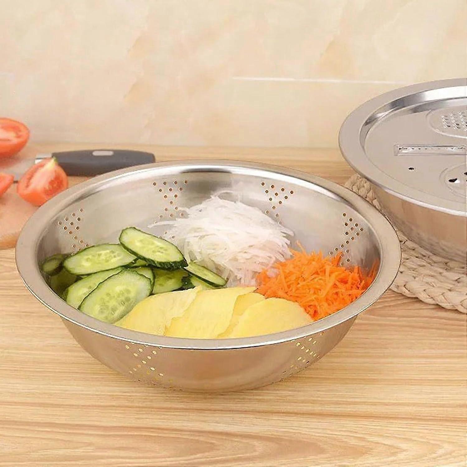 Multifunctional Colanders Kitchen Strainer with Mixing Bowl Stainless ...