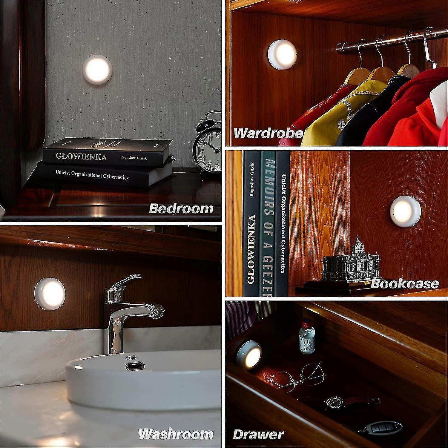 Tap Light Push Lights Mini Touch Press Spot Lights Indoor Portable Led ...