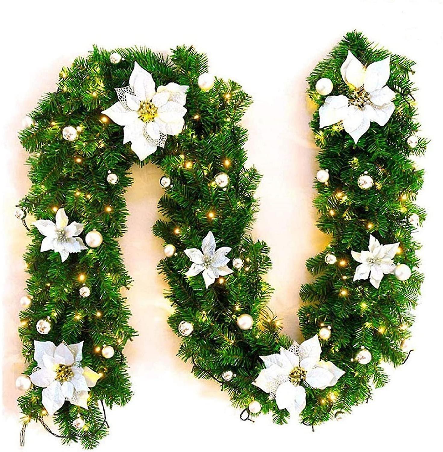Christmas Garland, Christmas Garland With Lights, Outdoor Christmas ...