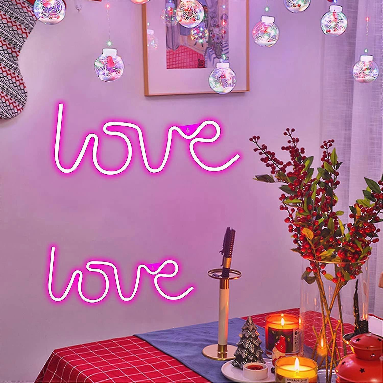 Love Neon Light Led Neon Sign Battery Powered Neon Sign Decoration For ...