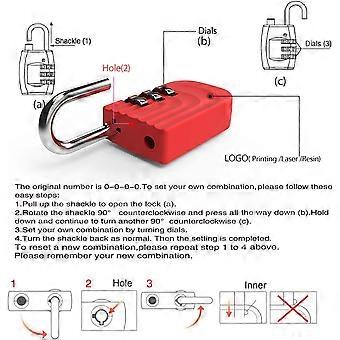 Locks with Code | 90 Degree Rotation Suitcase Locks 3-Digit Combination ...
