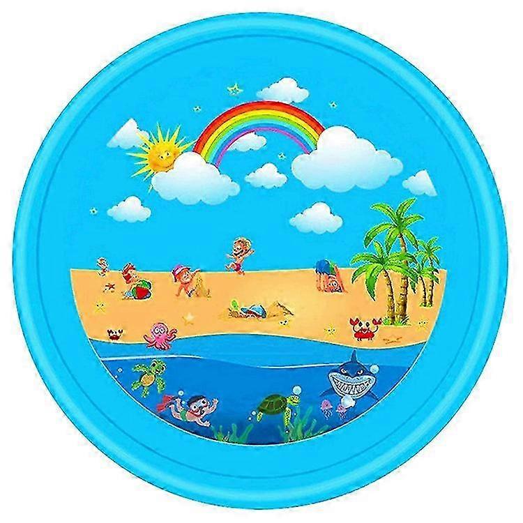 170cm Kids Inflatable Splash Pad - Non-Slip Outdoor Water Play Mat with ...