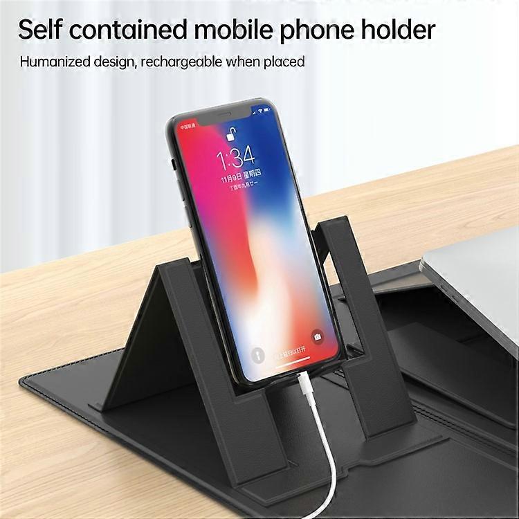 Multifunction Desk Mat PU Leather Laptop Riser Phone Book Holder Stand ...