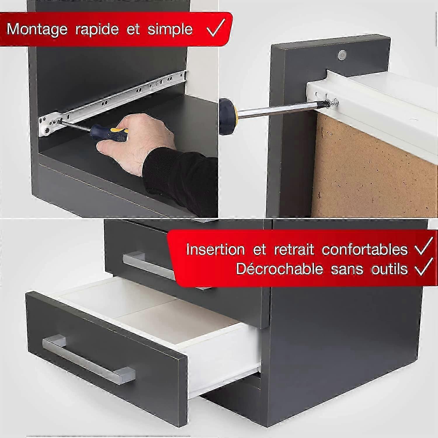 Drawer Slides 400mm - Set Of 2 (1 Pair) Sliding Drawer Runners, In ...