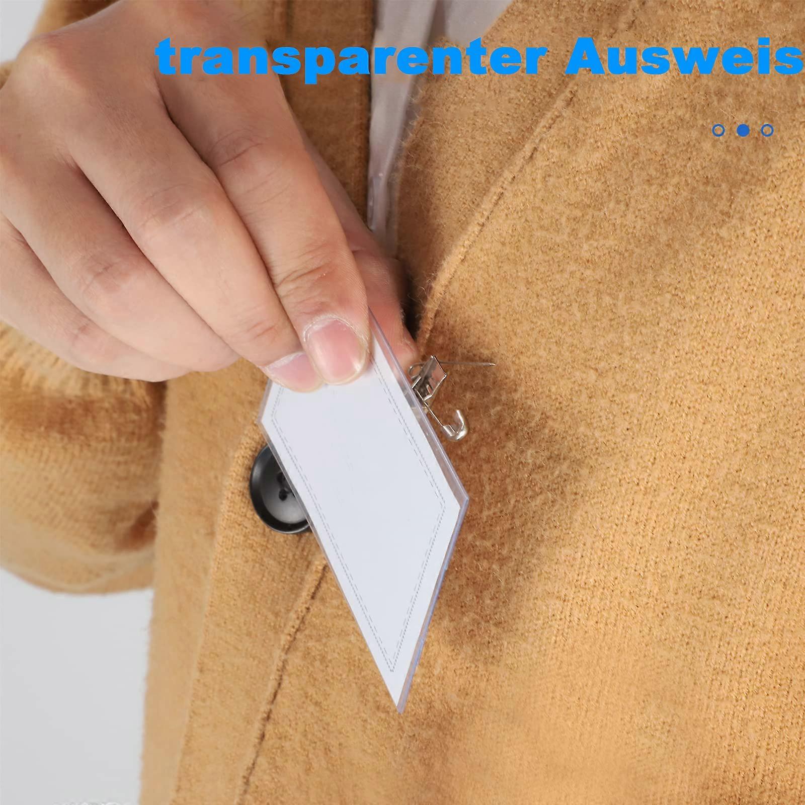 Pack of 100 Name Tags 90x56mm Clear Clothing Name Tag Clip Name Tag ...