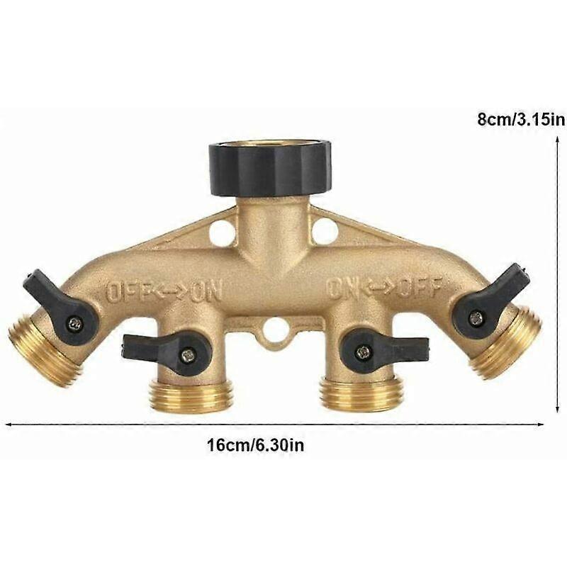 Watering Circuit Connection Brass Hose Connector 4 Outlets Distributor ...