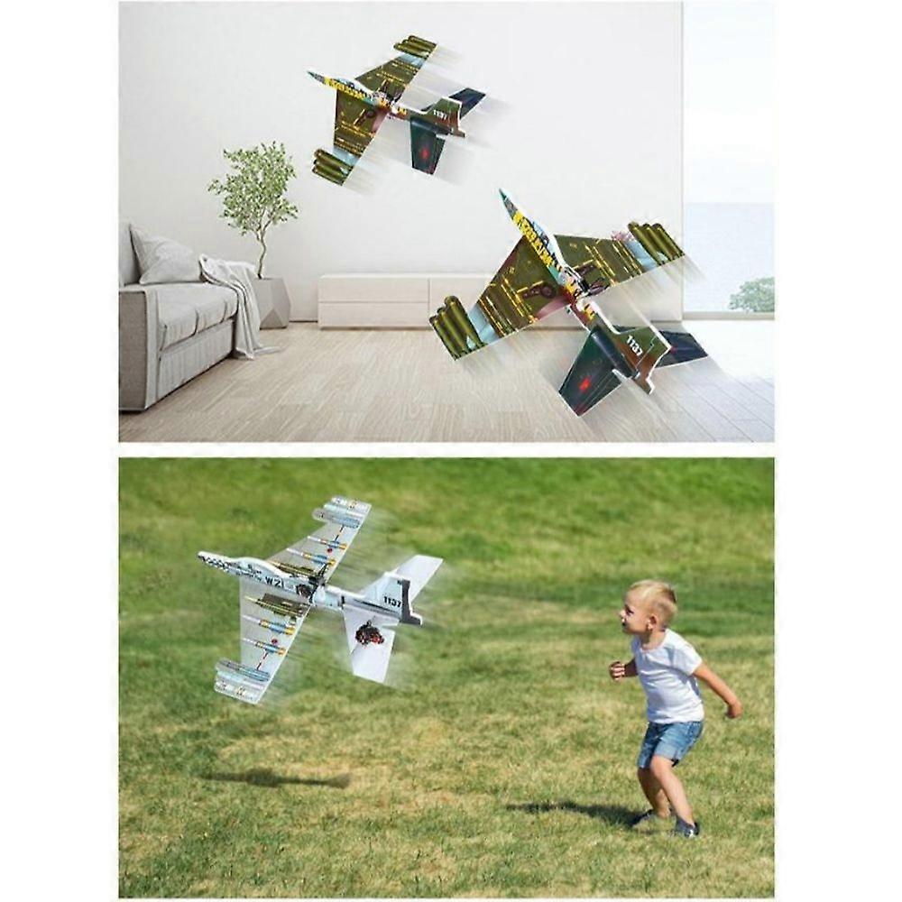 Electric Foam Airplane Toy with LED Light, USB rechargeable hand throw ...