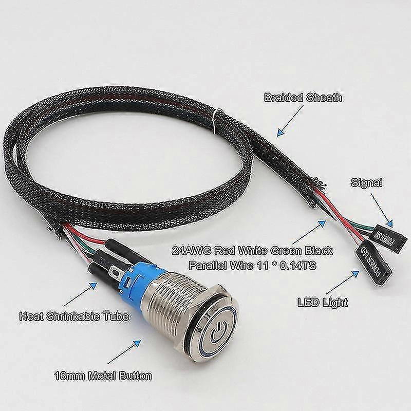 PC Power Reset Switch Button with Cable for ATX Computer Case Front ...