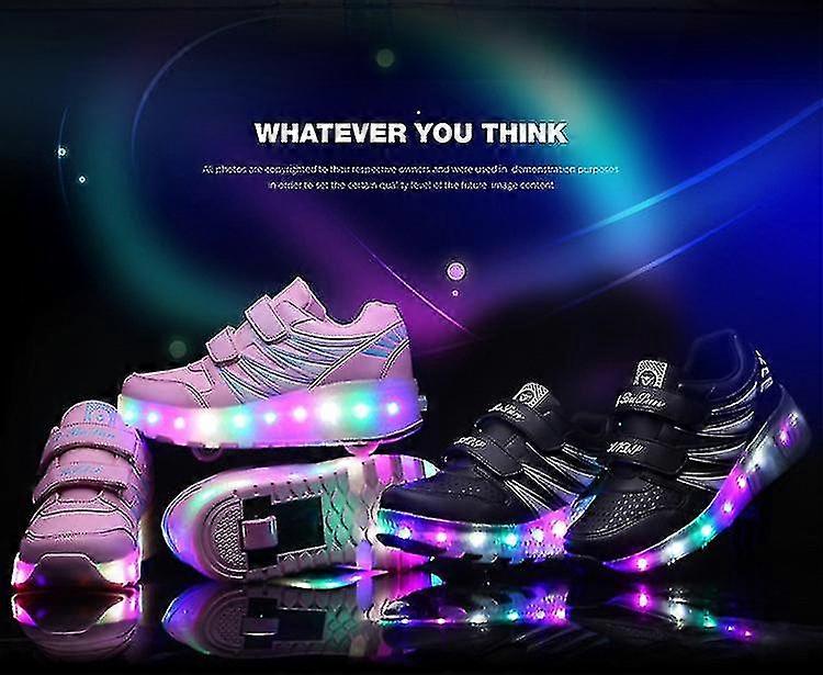 LED Roller Shoes for Kids - Light Up Sneakers with Invisible Wheels ...