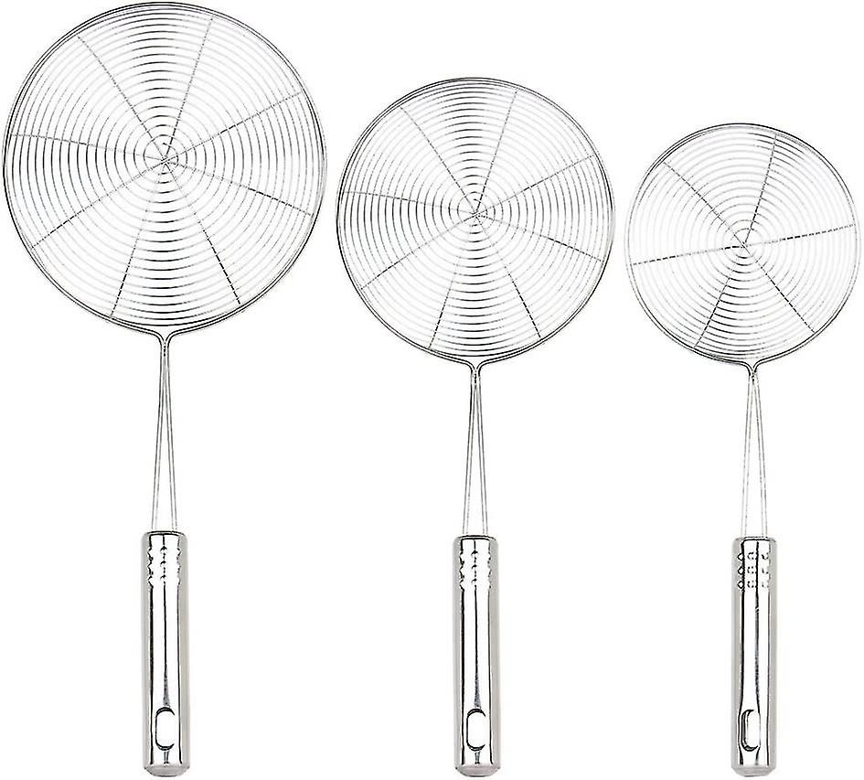 Spider Strainer Skimmer, Set Of 3 Asian Strainer Ladle Stainless Steel ...
