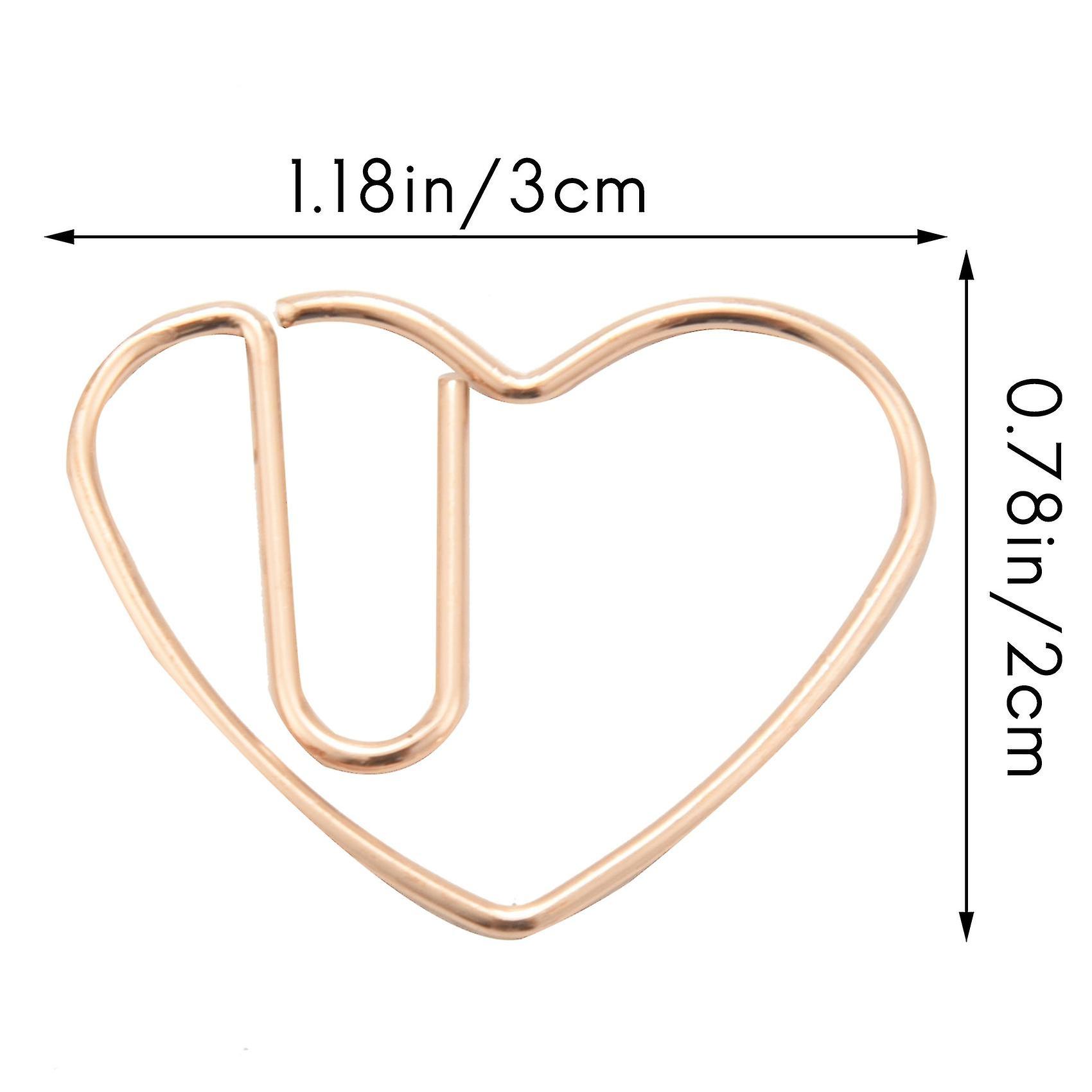 100 Pieces Love Heart Small Paper Clips Bookmark Clips For Office ...