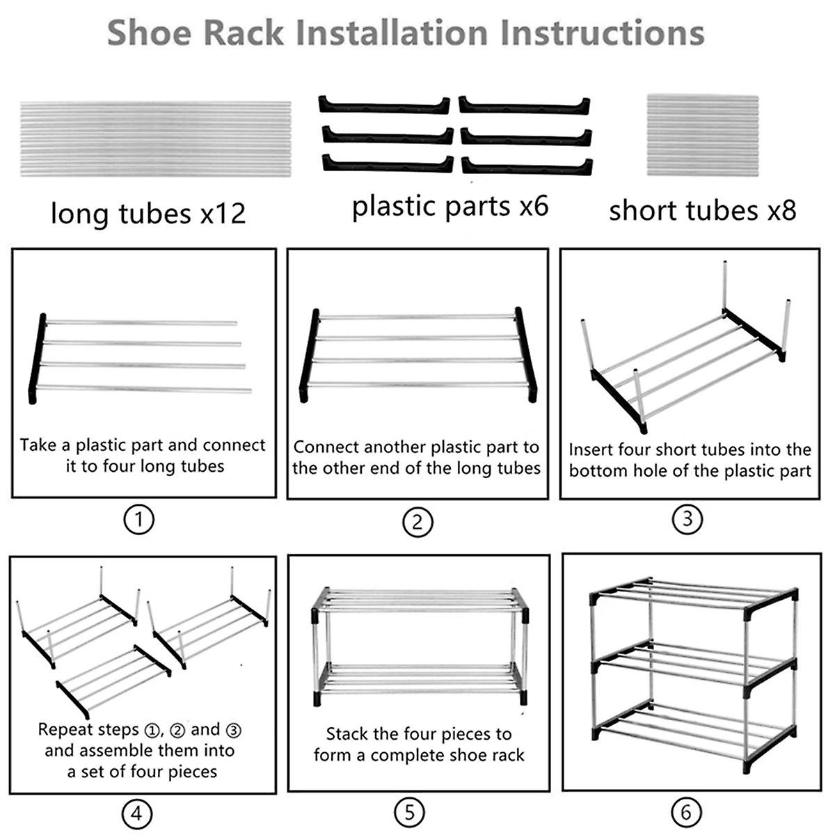 Stackable Small Shoe Rack, Entryway, Hallway and Closet Space Saving Storage and Organization (4 ...