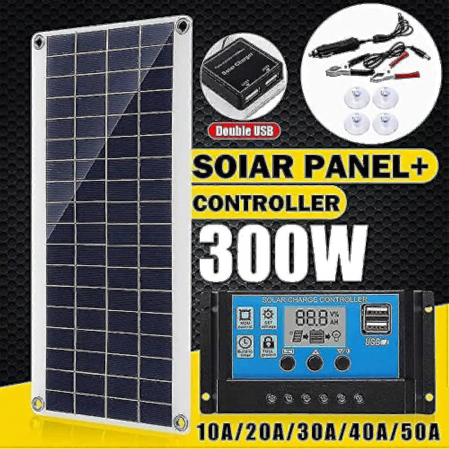 300w 12v Solar Panel Kit Battery Charger 300 Watt 12 Volt Off Grid ...