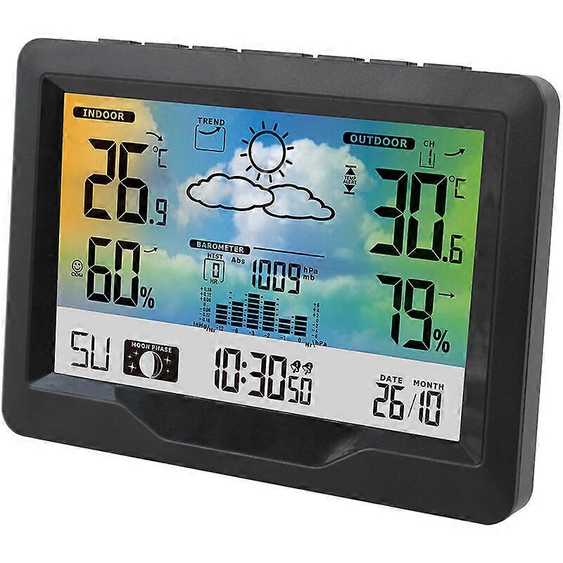 Wireless weather station Indoor outdoor colour display Weather ...
