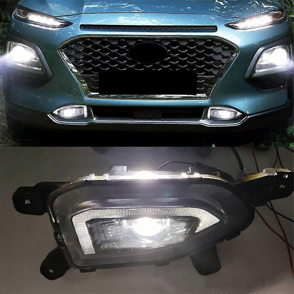 2PCS LED DRL Daytime Running Front Bumper Fog Light For Hyundai Kona ...